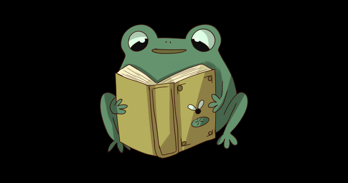 Cute frog reading - Cute Frogs - Sticker | TeePublic