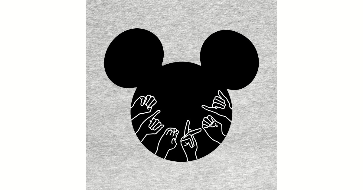 Mickey Mouse Head ASL Classic - Sign Language Disney - T-Shirt | TeePublic