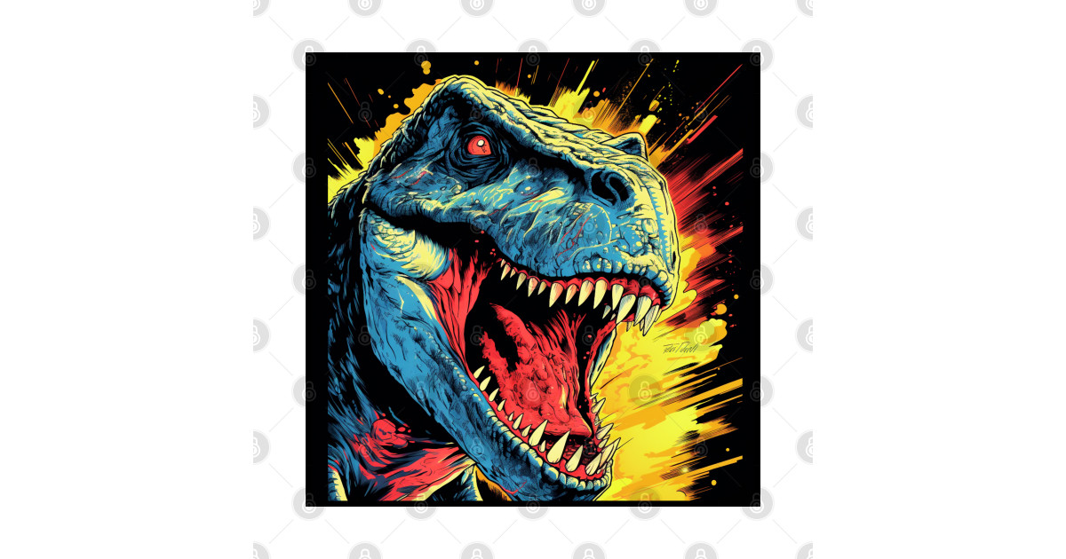 Tyrannosaurus Rex in Vintage & Retro Comics Cartoon - Dinosaur Art - T ...