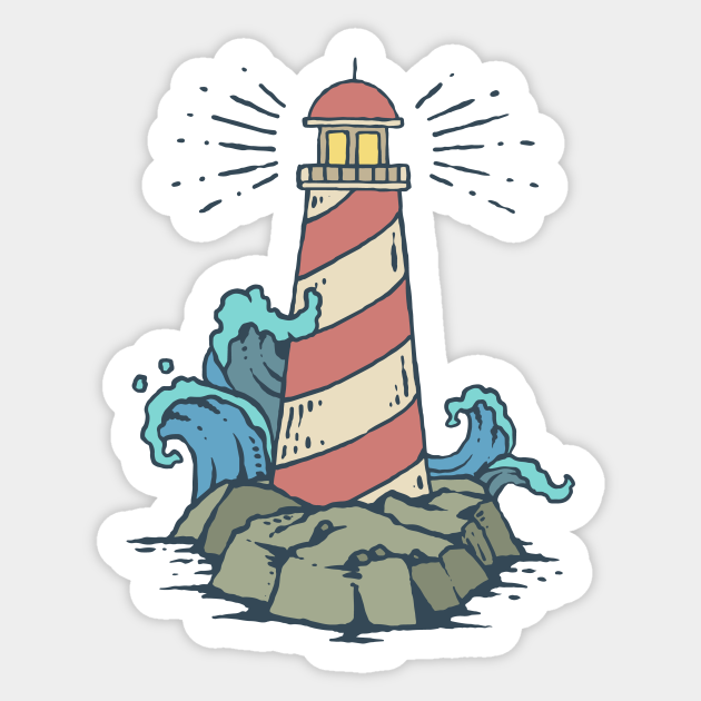 Cute Lighthouse Cartoon Kids Tshirt - Lighthouse Landscape Silhouette ...