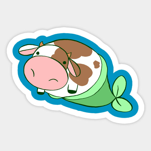 Mermaid Cow - Cow - Sticker | TeePublic