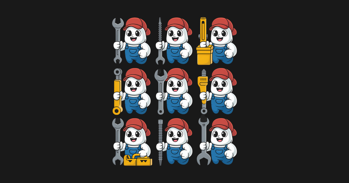 Cute Ghost Mechanic Halloween Car Repair Spooky Garage - Cute Ghost ...