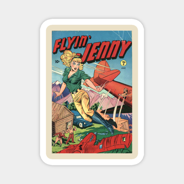 Flyin Jenny Aviatrix Pin Up Comic Cover - Comics - Magnet | TeePublic