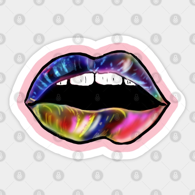 Rainbow Lips - Lips - Sticker | TeePublic