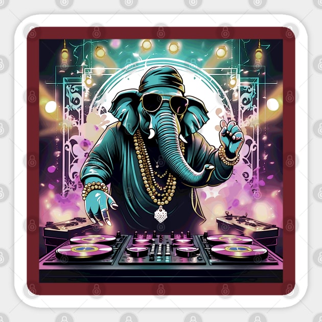 elephant dj 2025 tileartwork - Elephant Dj - Sticker | TeePublic