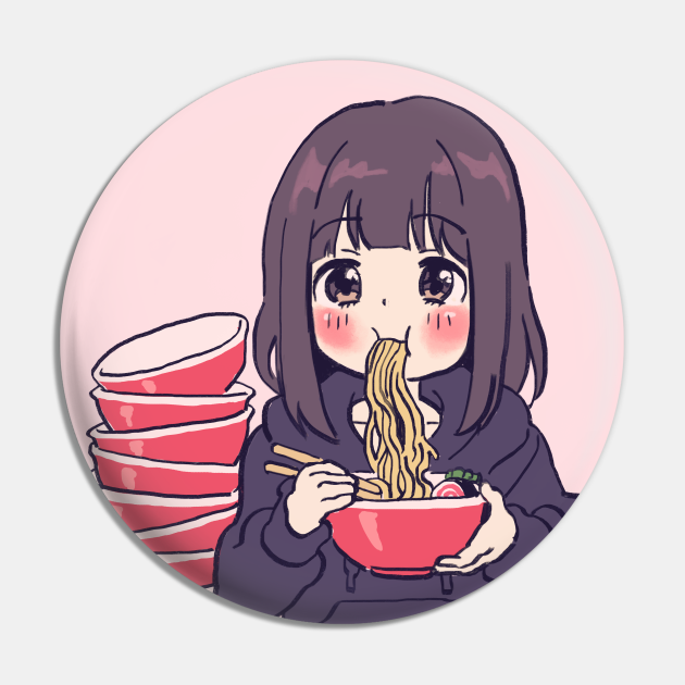 I draw cute anime girl eating ramen / Menhera Shoujo Kurumi-chan ...