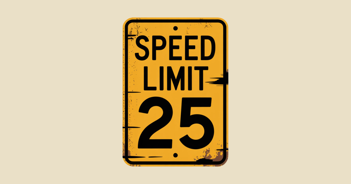 Speed Limit 25 Sign Vintage - Speed Limit 25 - T-Shirt | TeePublic