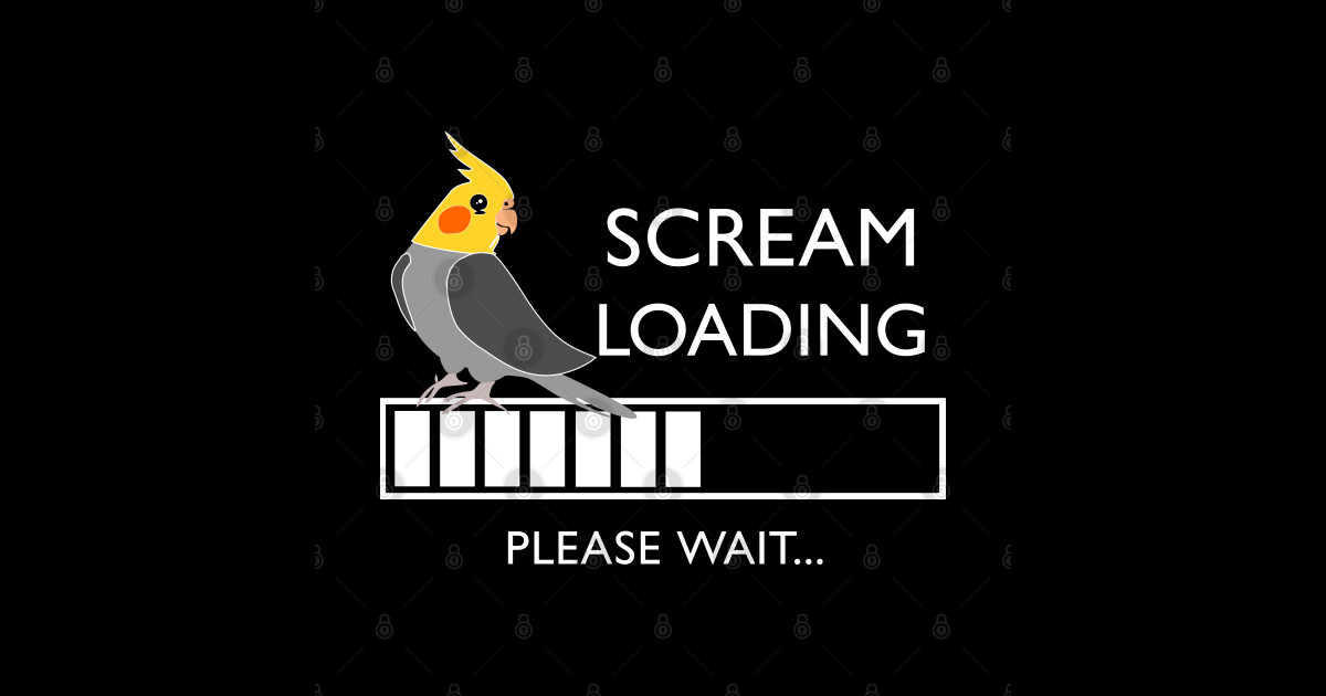 Scream Loading Cockatiel #white - Birb Memes - Sticker | TeePublic