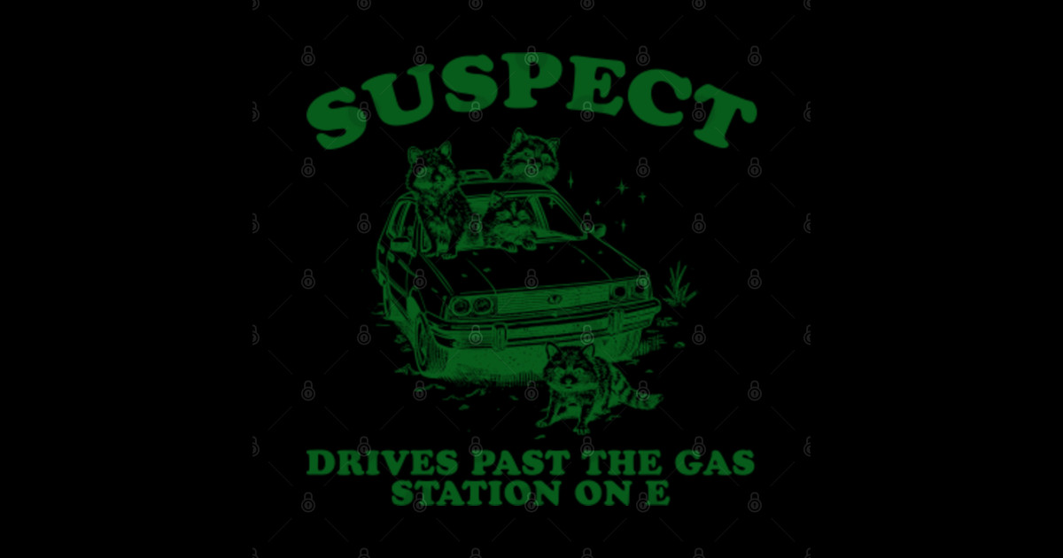 Suspect drives past the gas station on E, Retro Cartoon T Shirt, Weird ...