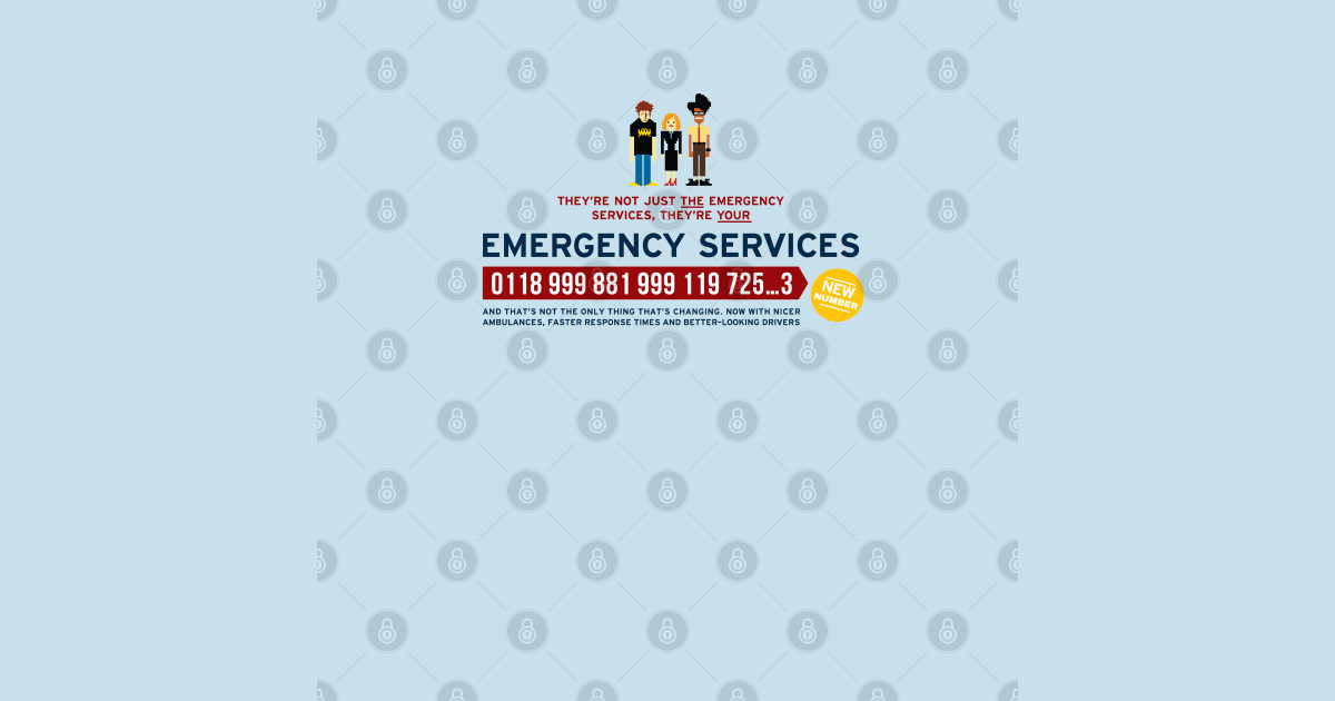 IT Crowd - Emergency Services - It Crowd - T-Shirt | TeePublic