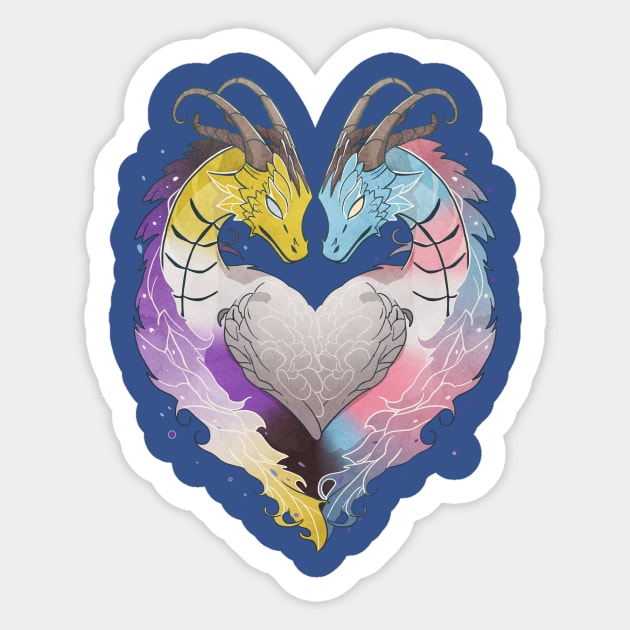 Nonbinary Transgender Dragons LGBT Pride Flag - Nonbinary - Sticker ...
