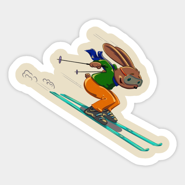 Snow Bunny - Skiing - Sticker | TeePublic