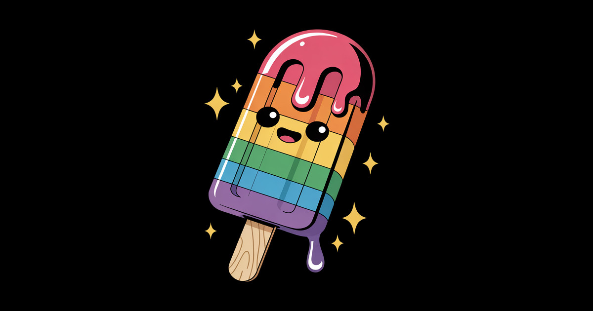 Rainbow Pride Flag Kawaii Popsicle Summer - Rainbow Pride Flag Kawaii ...