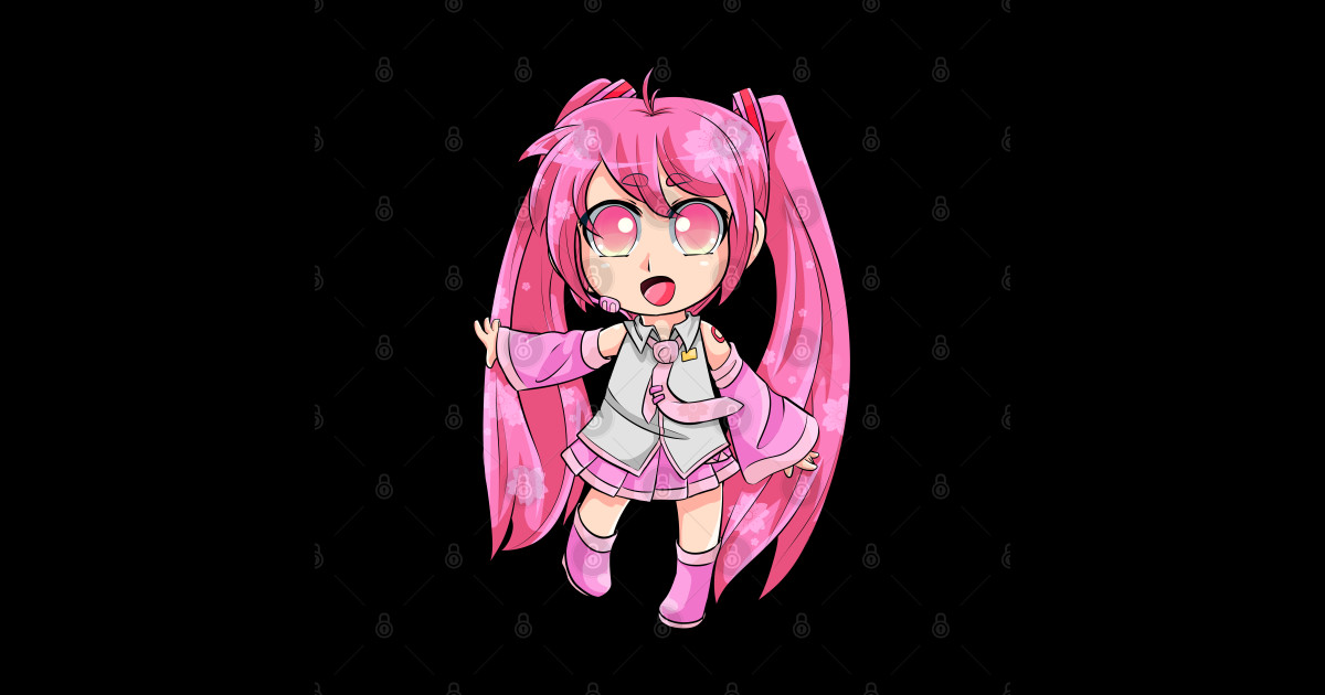 Sakura Miku Chibi - Anime - Sticker | TeePublic
