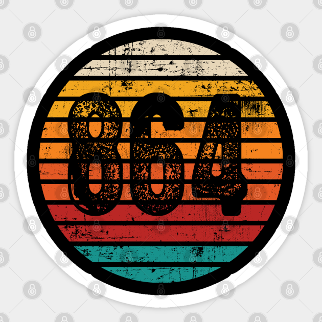 Distressed Vintage Sunset 864 Area Code - 864 Area Code - Sticker ...