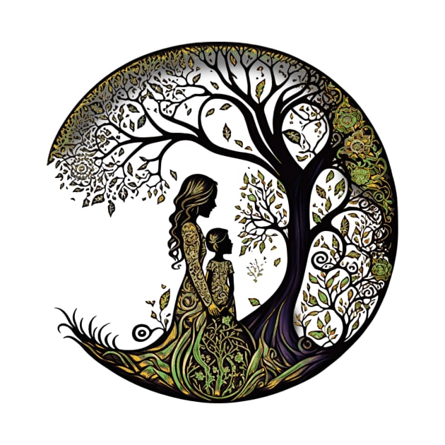 Tree of Life with Mother and Daughter - Tree Of Life - T-Shirt | TeePublic