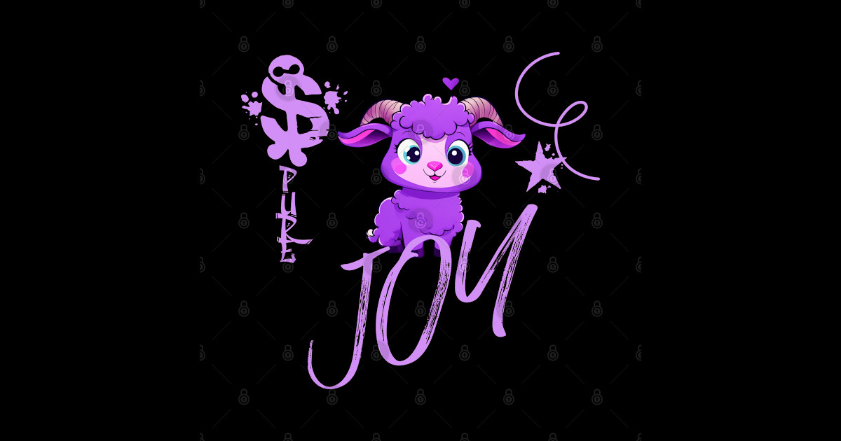 Cartoon Pure Joy Goat - Goat - Sticker | TeePublic