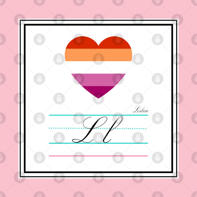 Lesbian Queer Alphabet Cards - Lesbian - T-Shirt | TeePublic