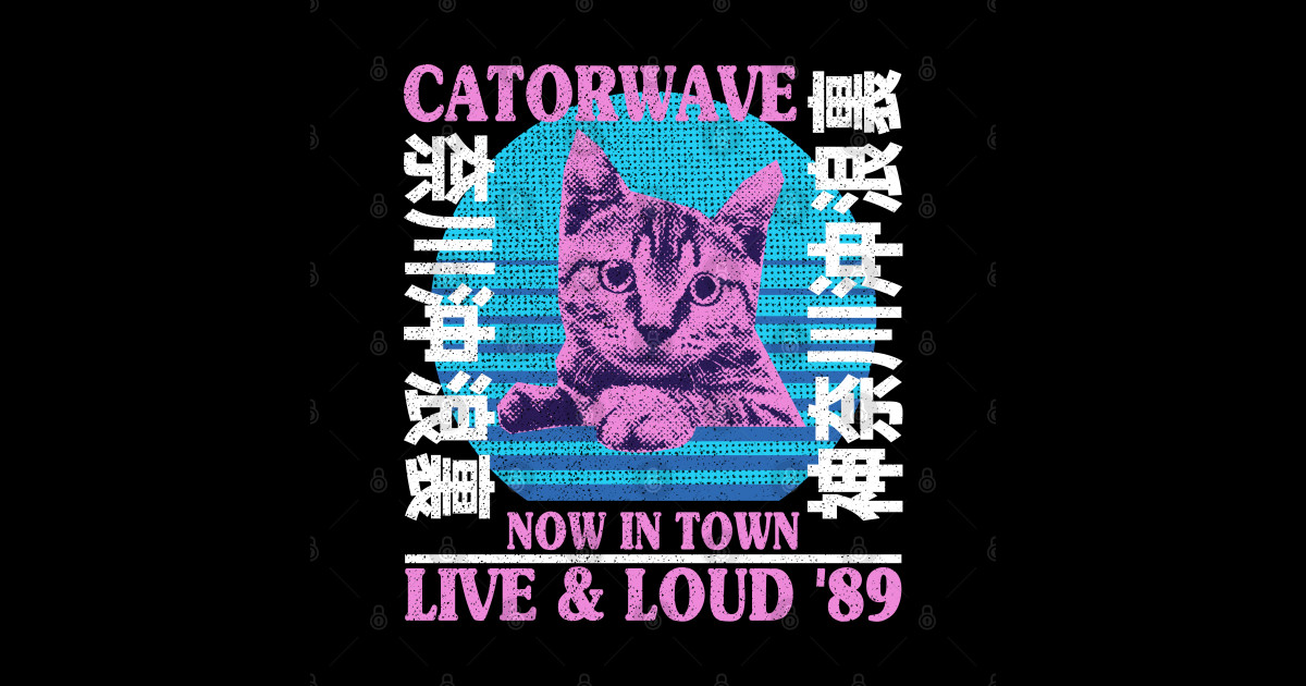 Vaporwave Aesthetic Retro Cat Gift Funny Japan Otaku - Vaporwave ...