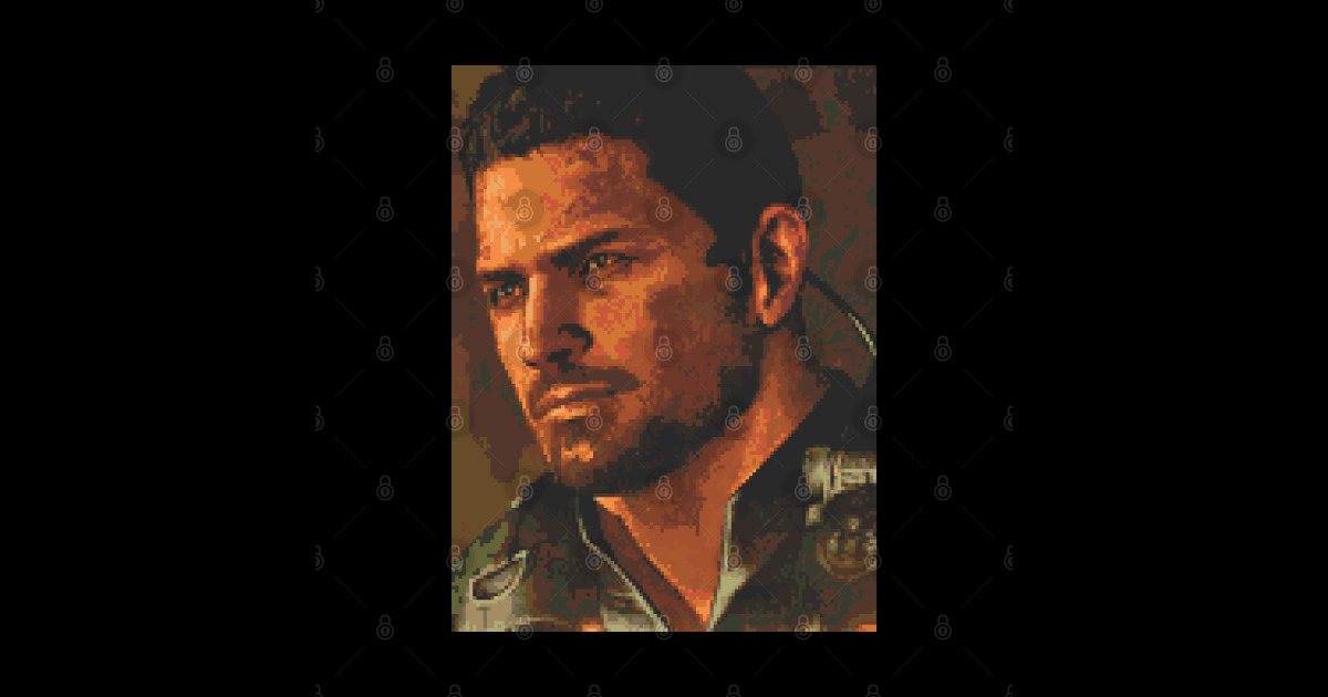 Chris Redfield Pixel Art - Chris Redfield - Sticker | TeePublic