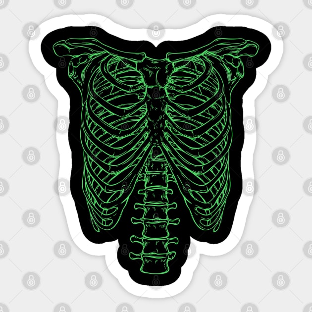 Green Skeleton Rib Cage - Spinal Tap - Spinal Tap - Sticker | TeePublic