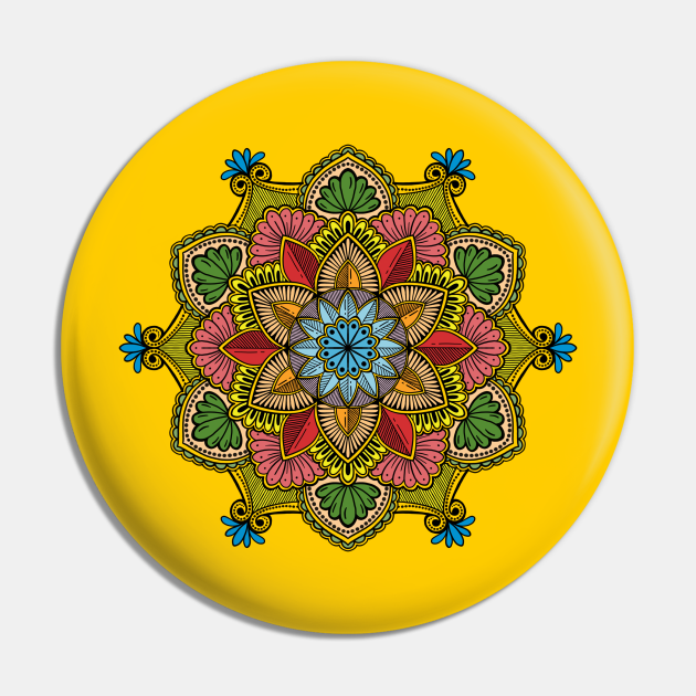 80's Pop Art Mandala - Mandala - Pin | TeePublic