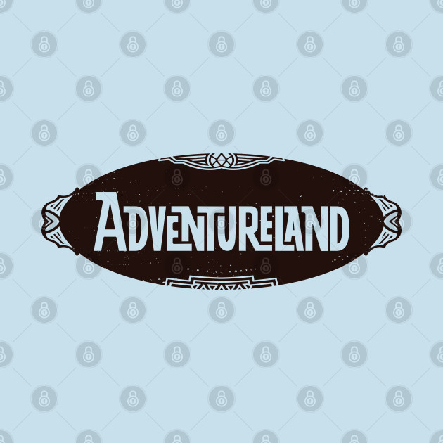 Vintage Adventureland Sign (Brown) - Theme Park Series - Adventureland ...