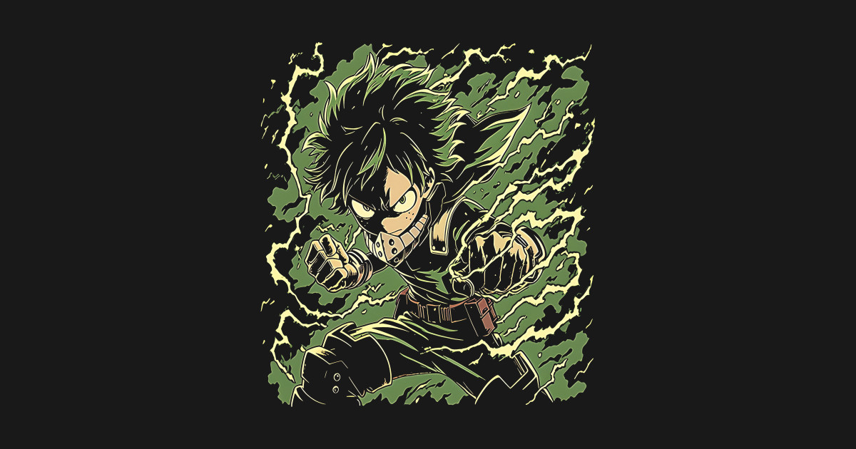 My Hero Academia Deku Lightning Art - Deku - T-Shirt | TeePublic