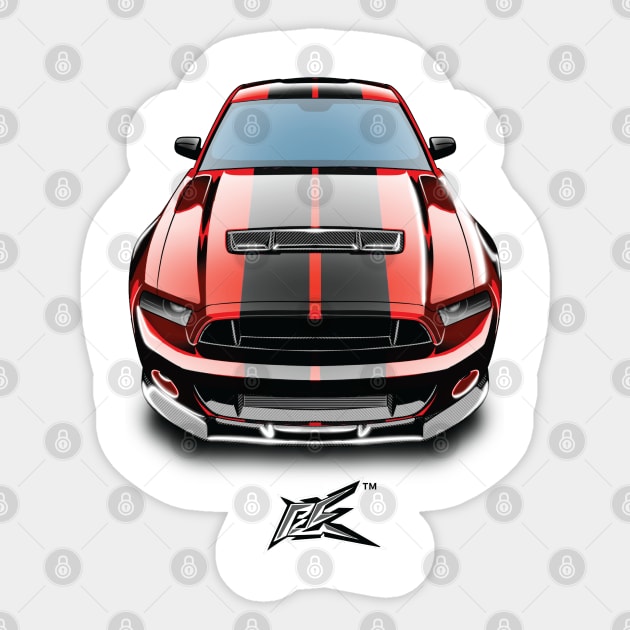 ford mustang gt500 red - Mustang Gt500 - Sticker | TeePublic