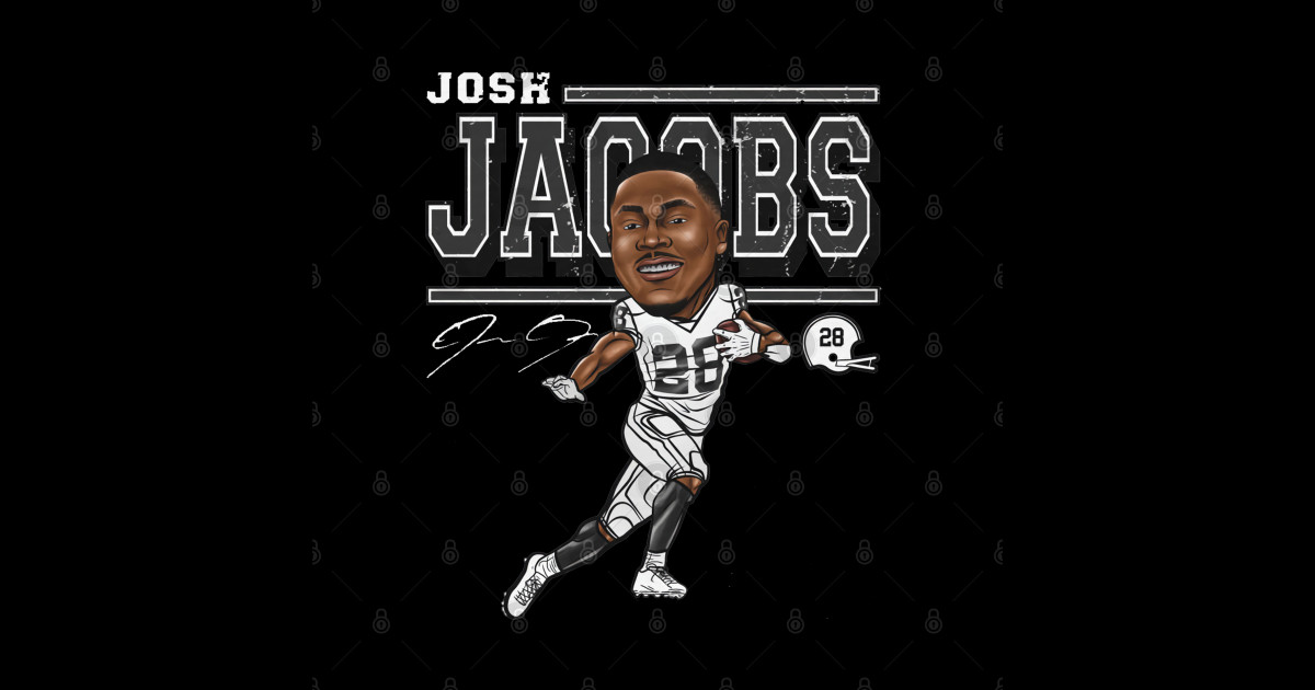Josh Jacobs Las Vegas Cartoon - Josh Jacobs - Sticker | TeePublic