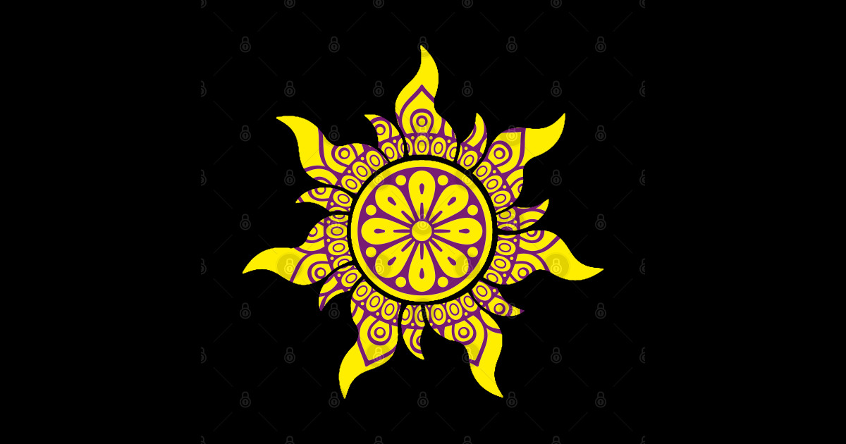 Tangled Sun Mandala Pattern - Mint Rose - Sticker | TeePublic