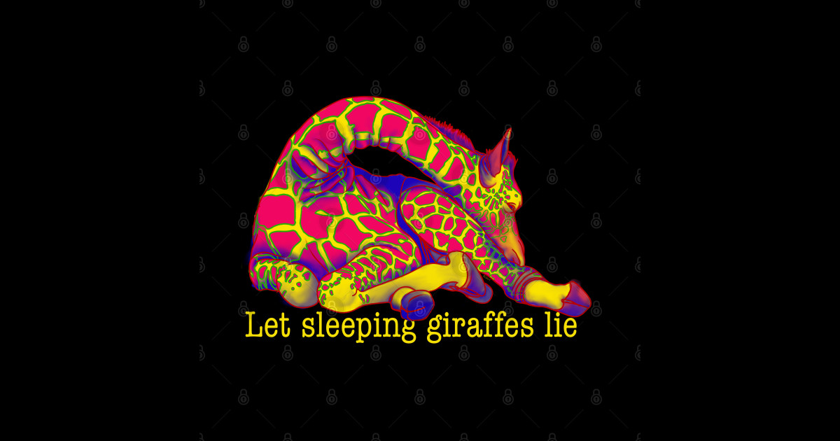 Let sleeping giraffes lie - Sleeping Giraffe - Sticker | TeePublic