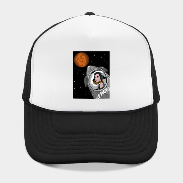Elon Musk Rides SpaceX Starship To Mars Fan Artwork Black Background ...