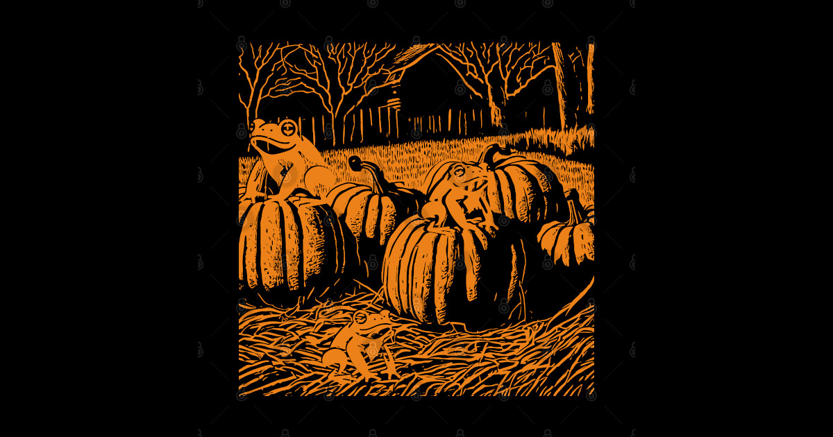 Halloween froggy pumpkin patch season - Punpkin Patch - Sticker | TeePublic