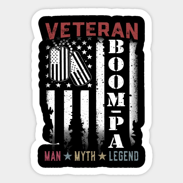 Vintage Flag Veteran Boom-pa Boompa Man Myth Legend - Grandfather Gift ...