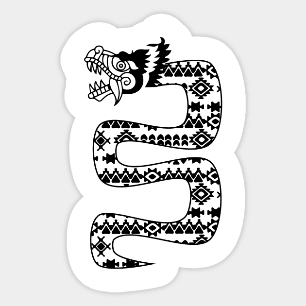 Aztec pattern snake dragon black - Aztec Pattern - Sticker | TeePublic