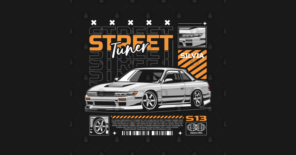 SILVIA S13 JDM - Silvia S13 - T-Shirt | TeePublic