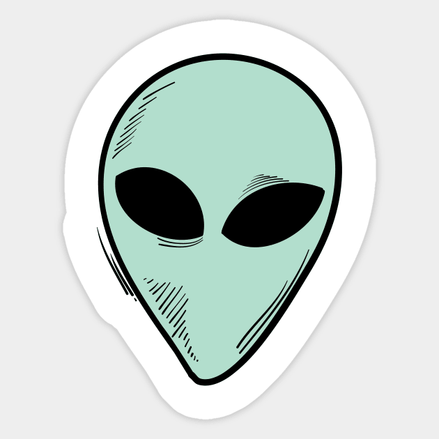Alien head - Head - Sticker | TeePublic