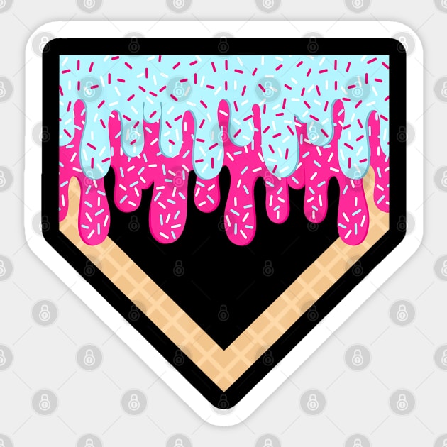 Baseball Drip Ice Cream Home Plate Design – Sporty & Sweet - Baseball ...