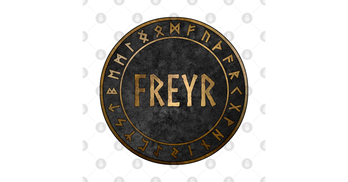 Freyr Norse God with Viking Runes - Freyr - T-Shirt | TeePublic