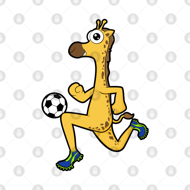 Giraffe at Soccer Sports - Giraffe - Kids T-Shirt | TeePublic