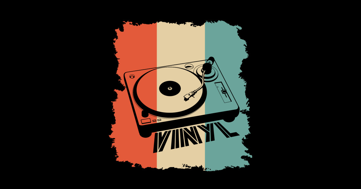 Retro Vintage Vinyl Record Player - Vinyl - Sticker | TeePublic