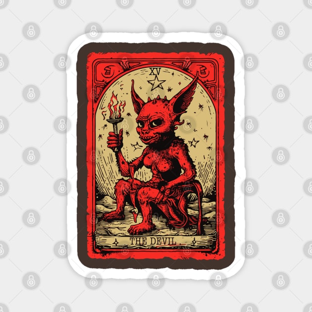 The Devil Tarot Card - Devil Tarot - Magnet | TeePublic