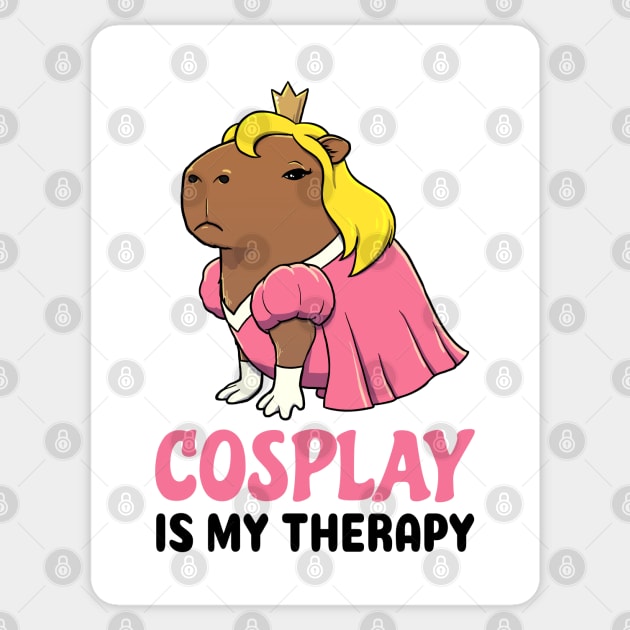 Cosplay is my therapy Capybara Princess - Princess - Sticker | TeePublic