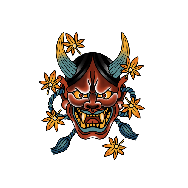 Hannya Mask - Irezumi - Pin | TeePublic
