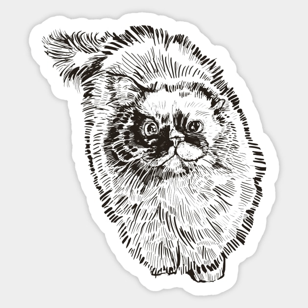 Monster the Cat - Cat - Sticker | TeePublic