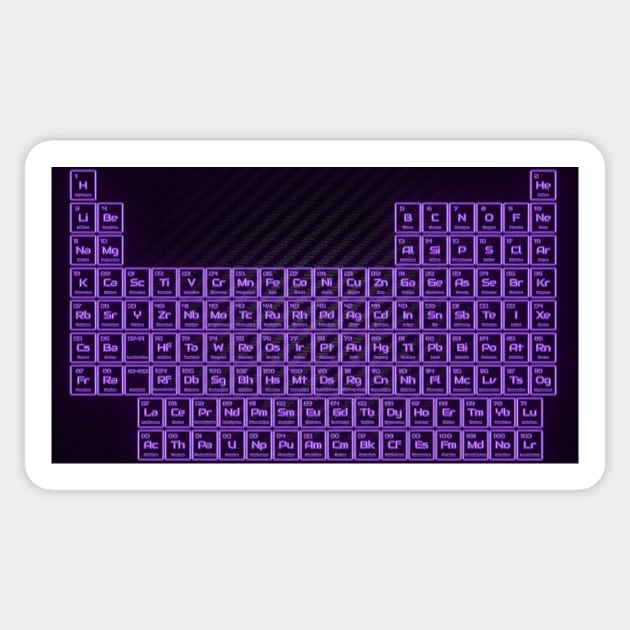 Purple Glow Tube Periodic Table - Periodic Table - Sticker | TeePublic