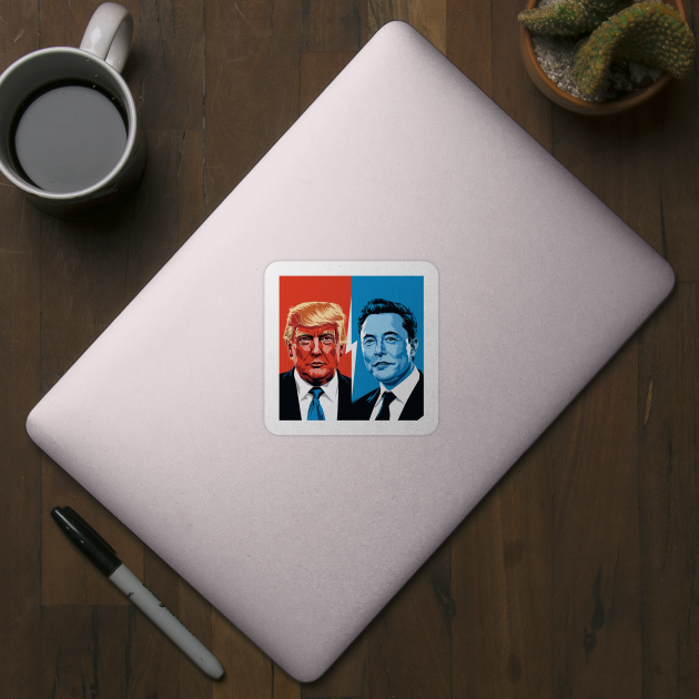 Pop Art - Trump vs Musk - Trump Vs Musk - Sticker | TeePublic
