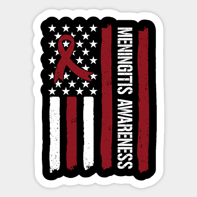 Meningitis Awareness Month American Flag Ribbon - Meningitis Awareness ...
