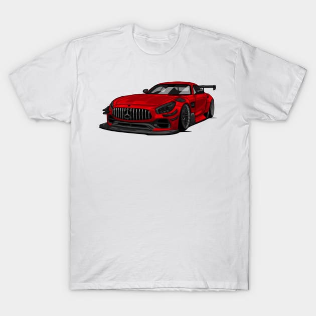 Mercedes AMG GTS widebody Stance Race car - Amg - T-Shirt | TeePublic
